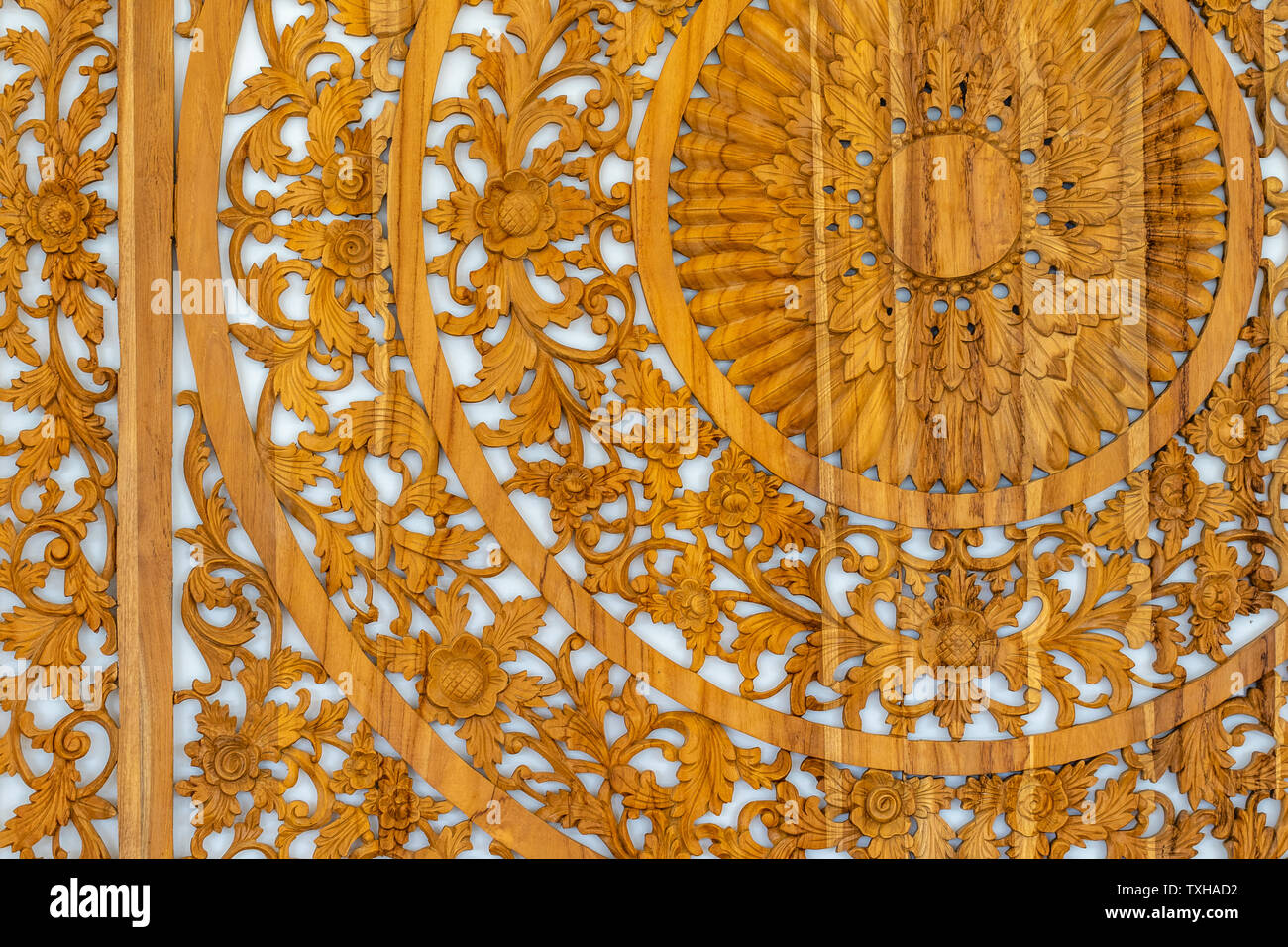 Carved wooden panel, Bali, Indonesia Stock Photo - Alamy