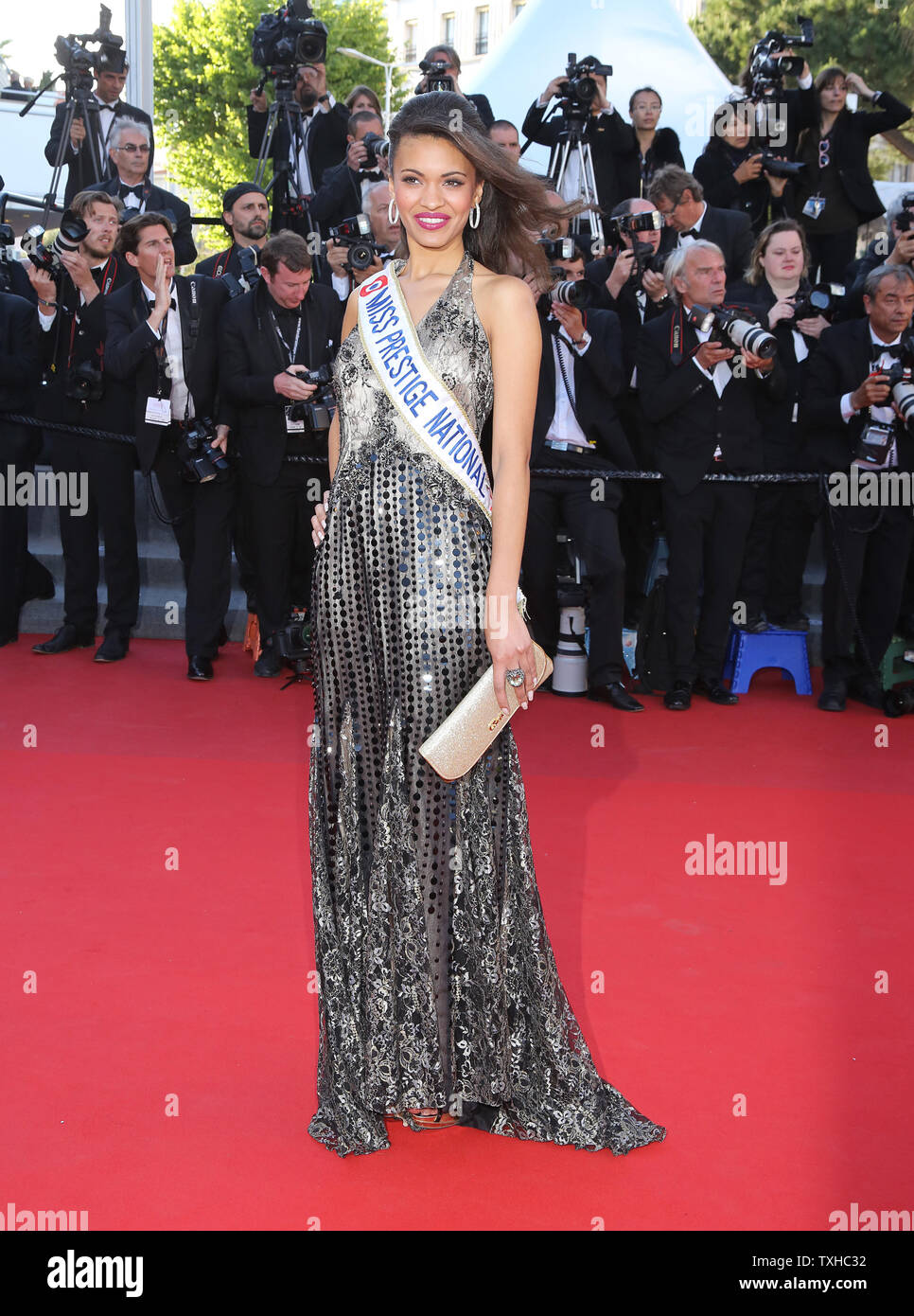 Auline Grac arrives on the red carpet before the screening of the film ...