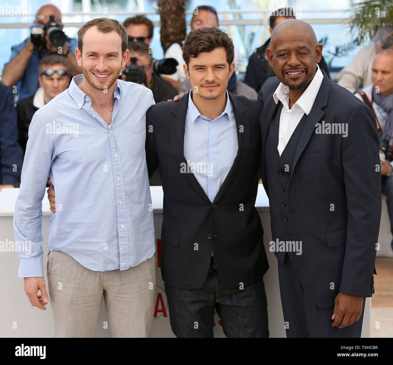 Conrad Kemp (L), Orlando Bloom (C) and Forest Whitaker arrive at a ...
