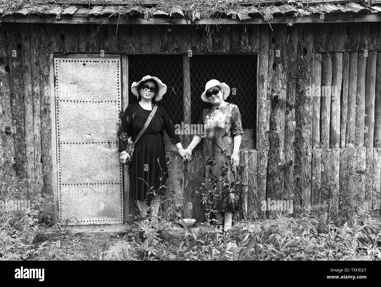 Two men one woman Black and White Stock Photos & Images - Alamy