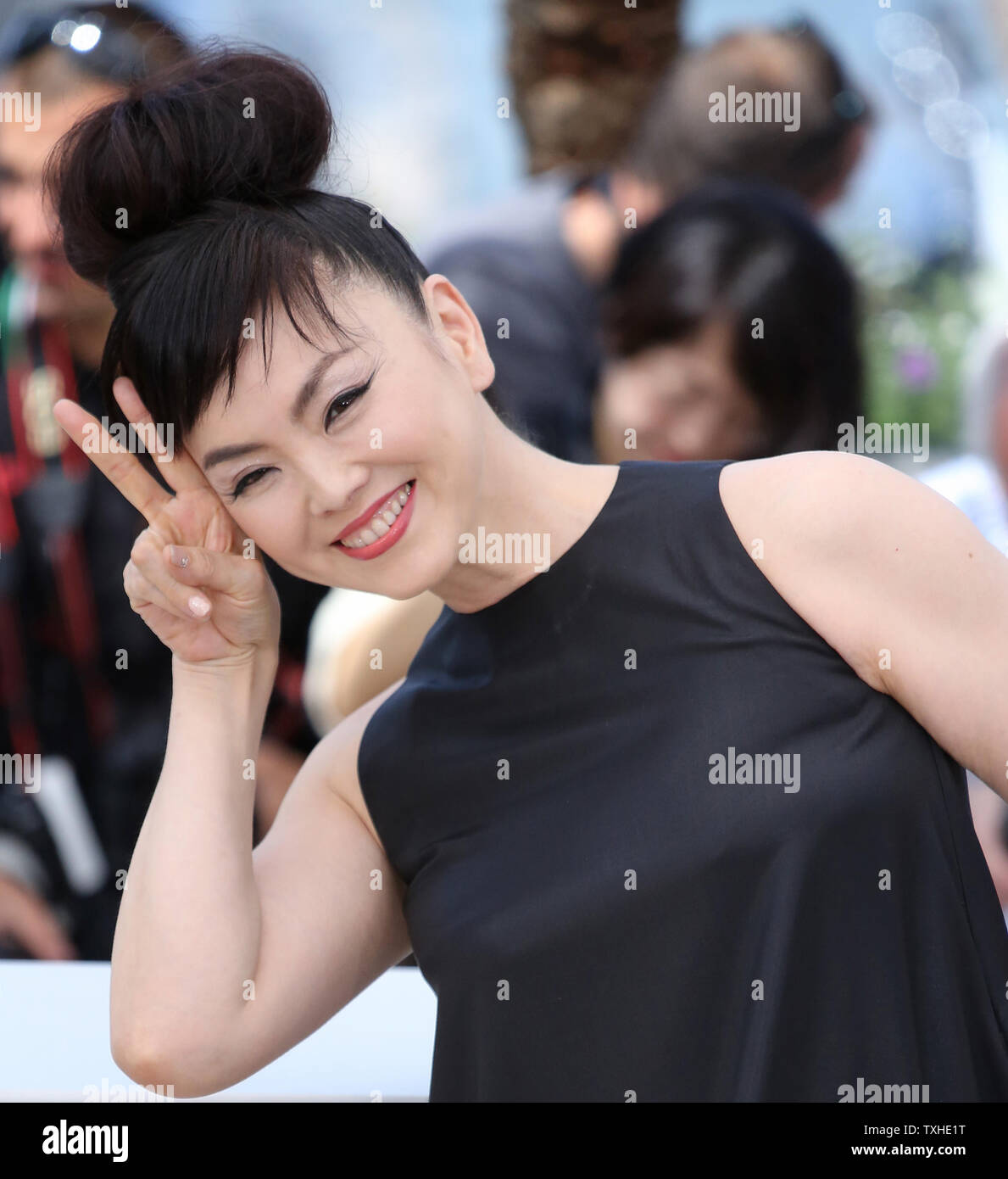 Miyuki Matsuda arrives at a photo call for the film "Still the Water (Futatsume no mado)" during ...