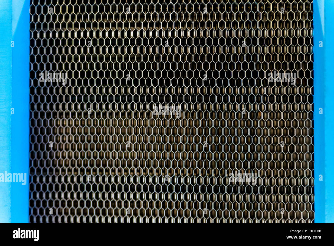 Closeup element of heat fan, exchange air conditioner or heater unit ...