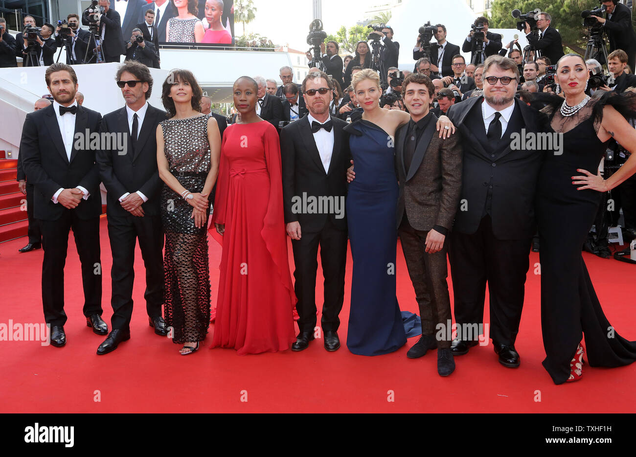 (From L to R) Jury members Jake Gyllenhaal, Joel Coen, Sophie Marceau ...