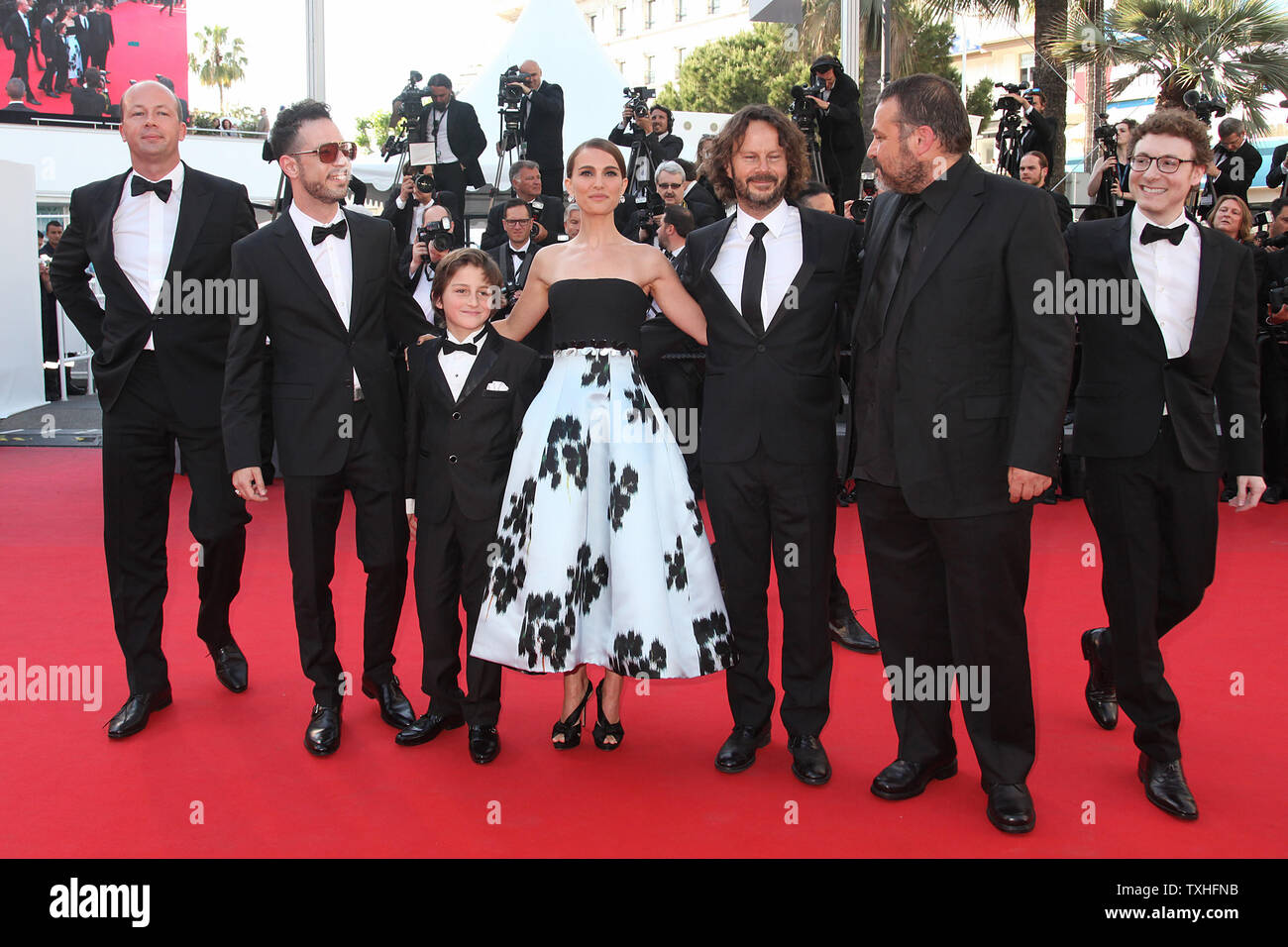 The team from the film "A Tale Of Love And Darkness", including (from L ...