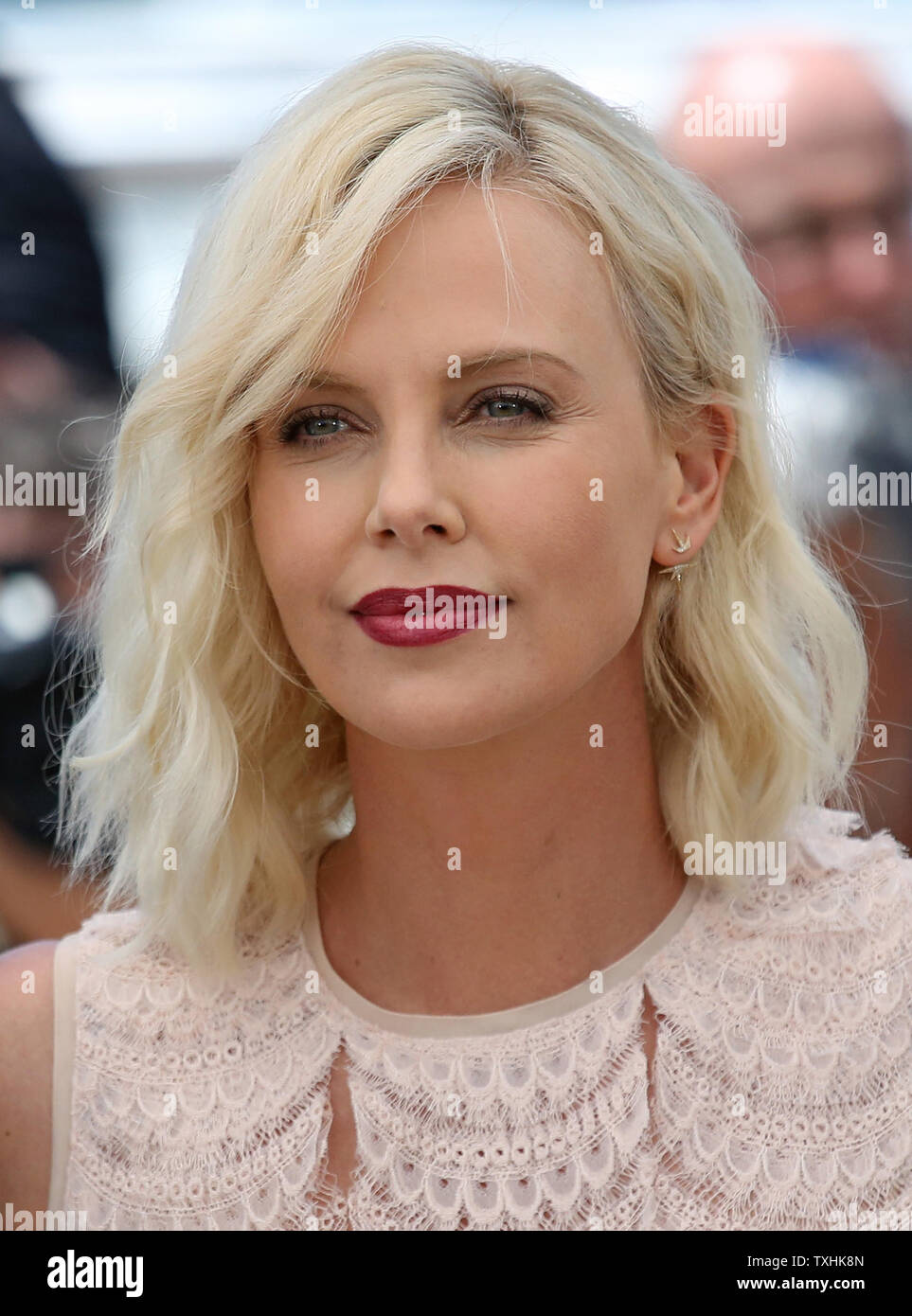 Charlize Theron arrives at a photocall for the film "The Last Face ...