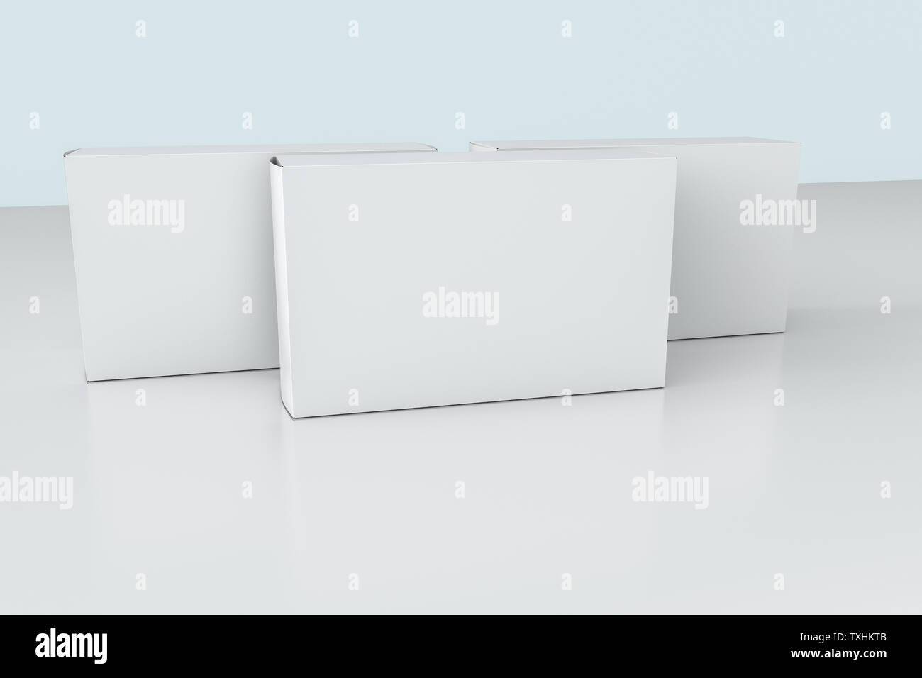 Three-dimensional rendering, white box with light color background ...