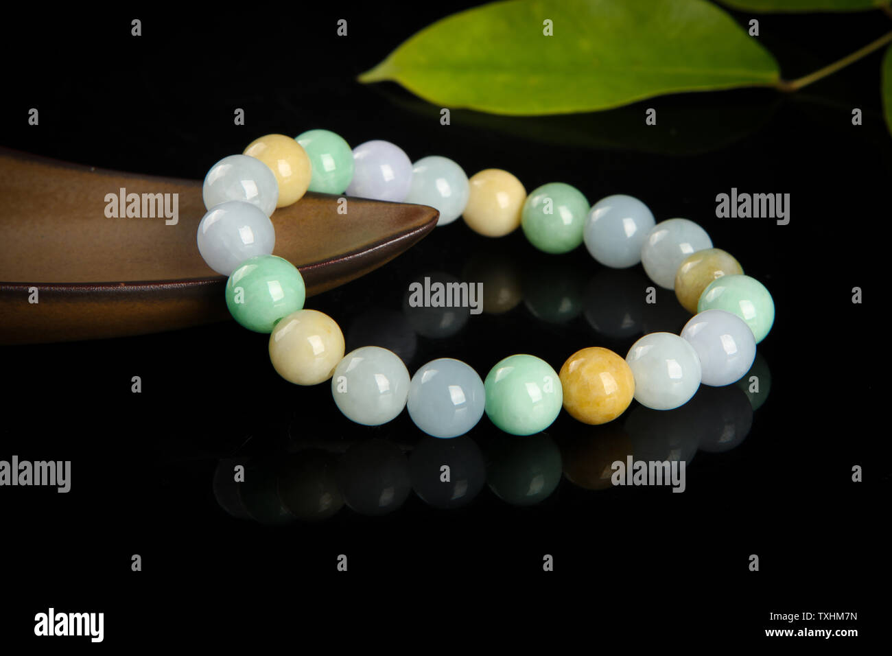Jade handstring bead chain Stock Photo - Alamy