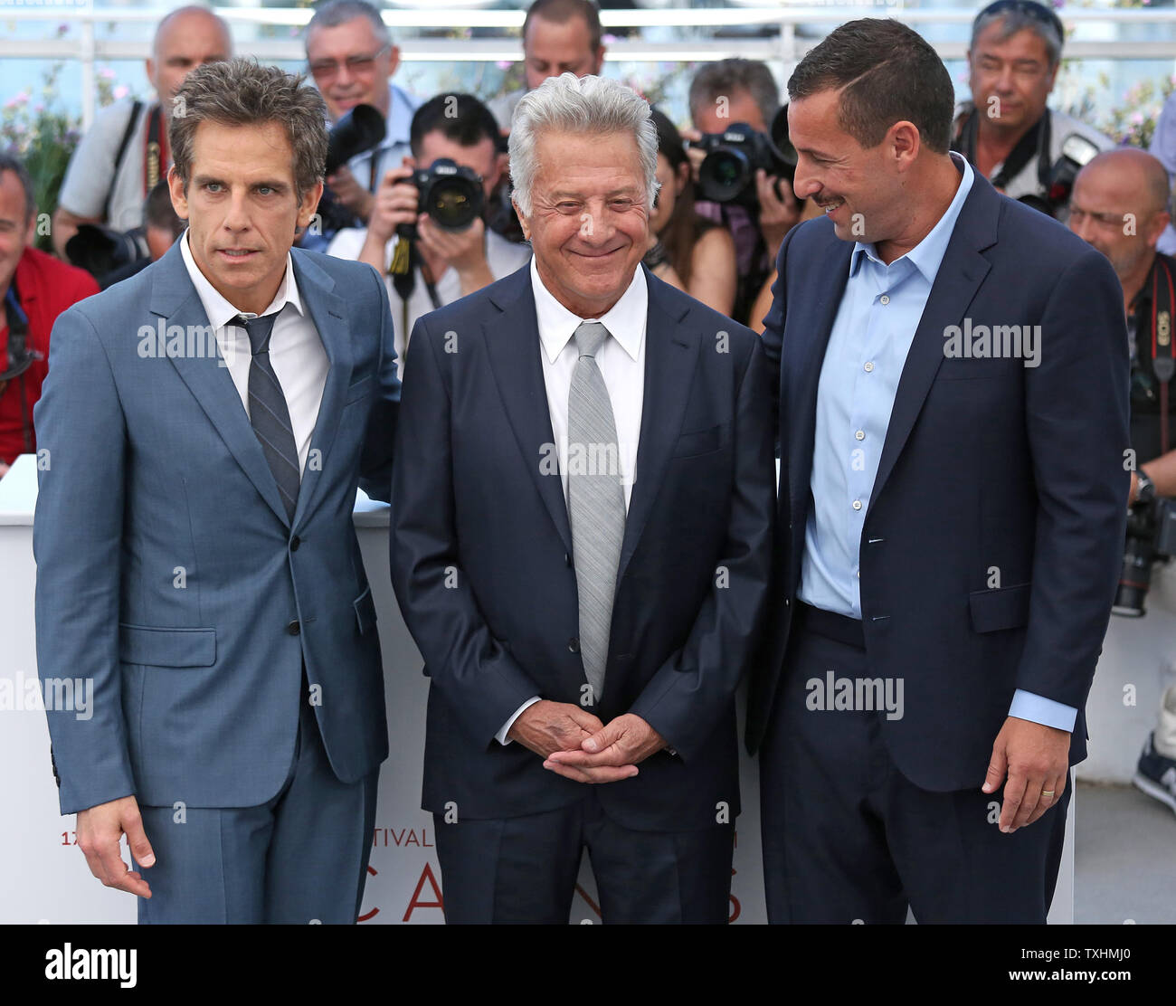 Ben Stiller (L), Dustin Hoffman (C) and Adam Sandler arrive at a ...