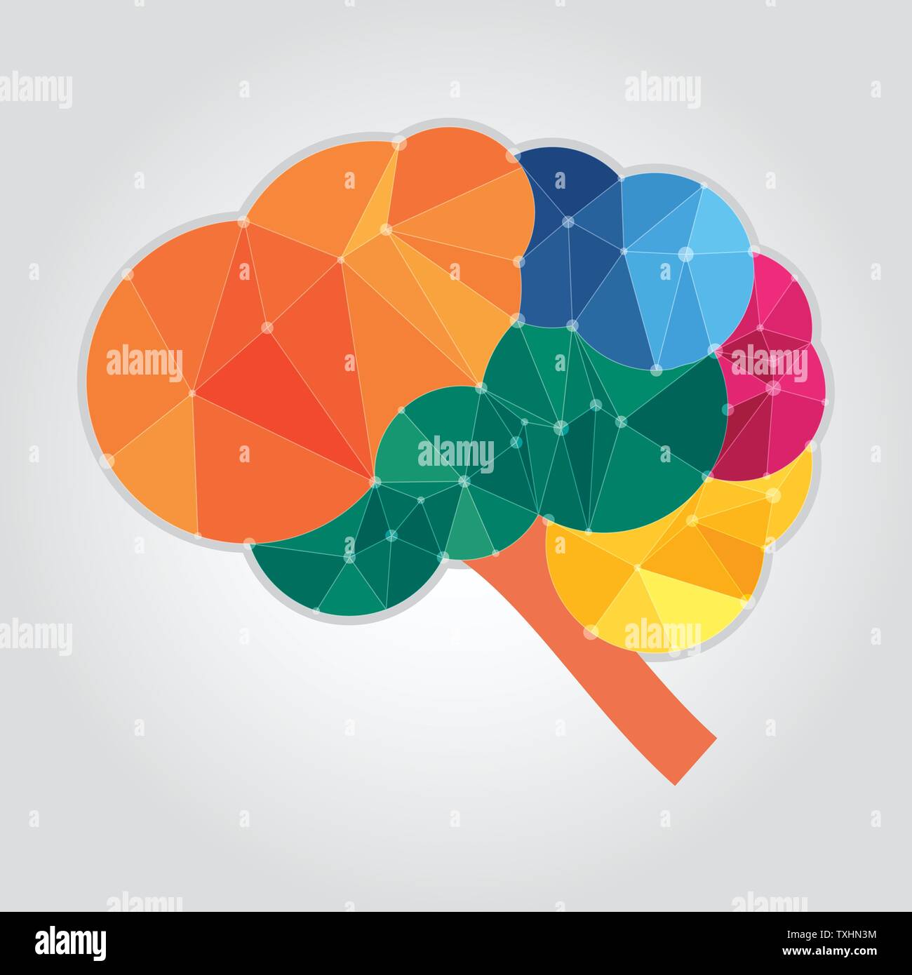 Cloud brain concept polygon style, vector Stock Vector Image & Art - Alamy