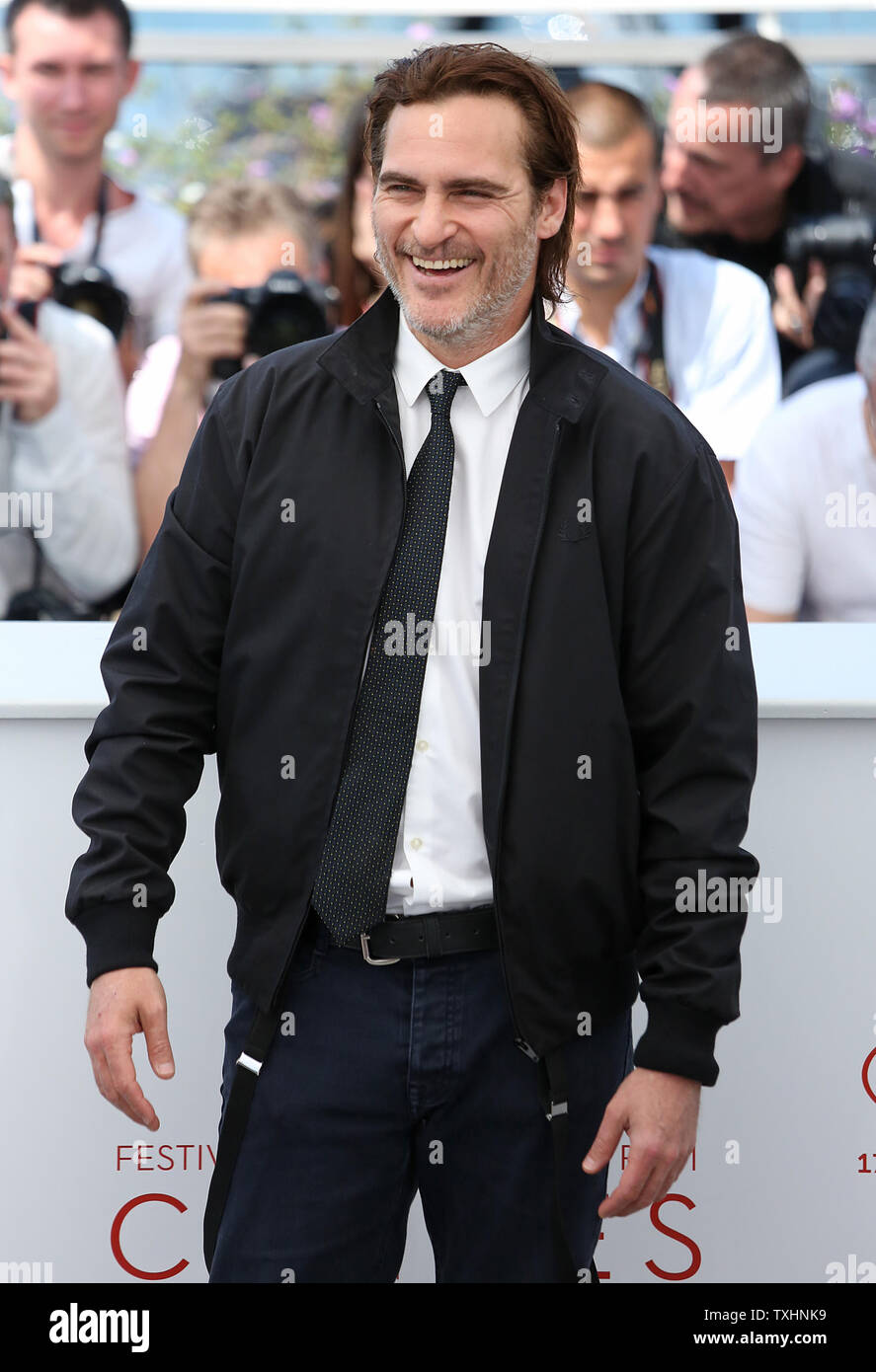 Joaquin Phoenix arrives at a photocall for the film "You Were Never ...