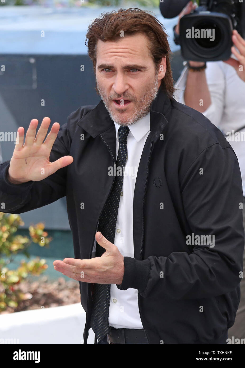 Joaquin Phoenix arrives at a photocall for the film "You Were Never ...
