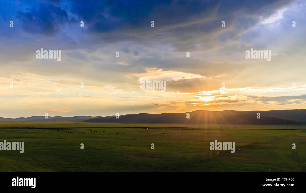 Mongolian tribe of Hulunbuir Mozigler River, Inner Mongolia Stock Photo ...