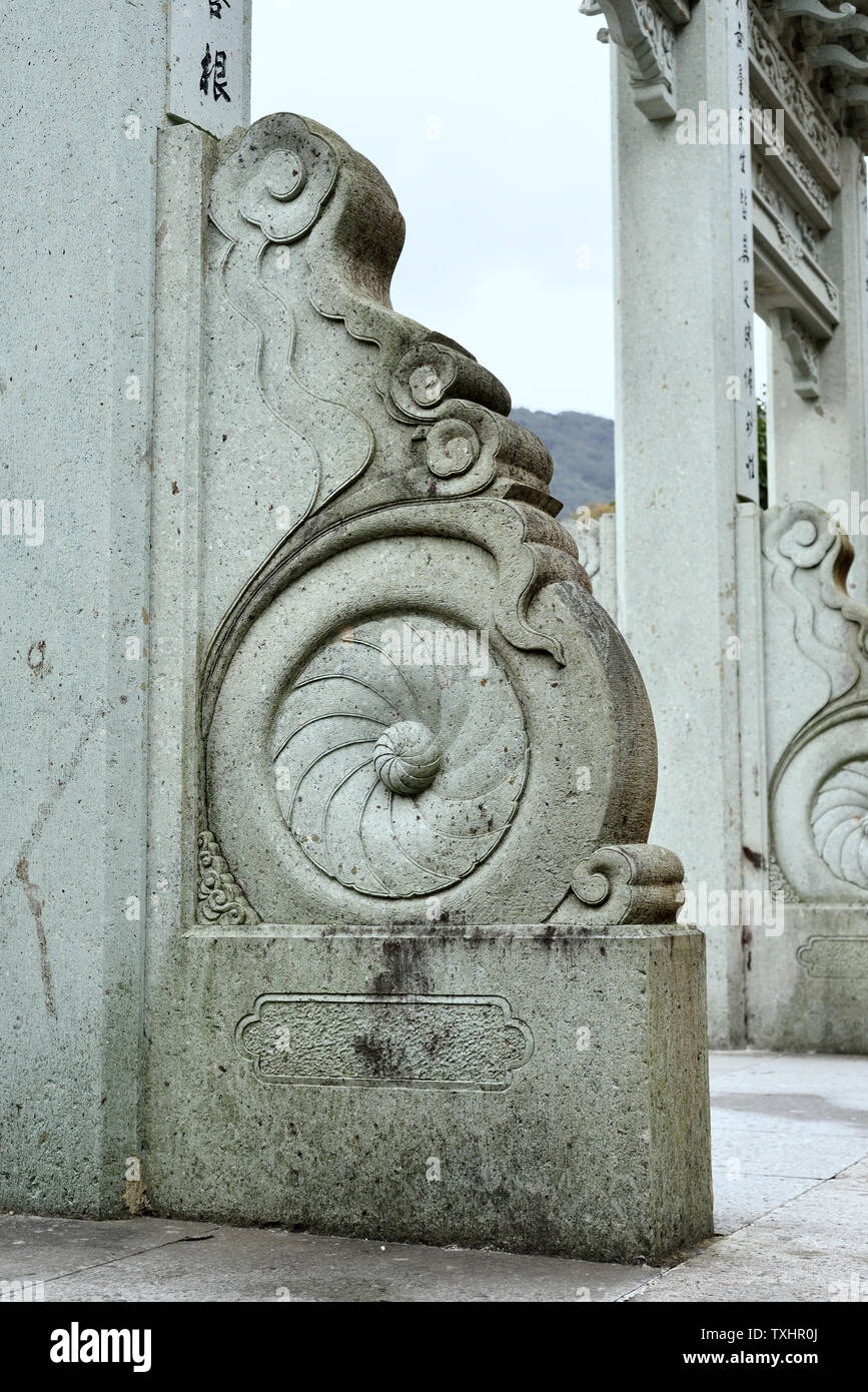 A close-up of stone carvings of ancient buildings Stock Photo - Alamy