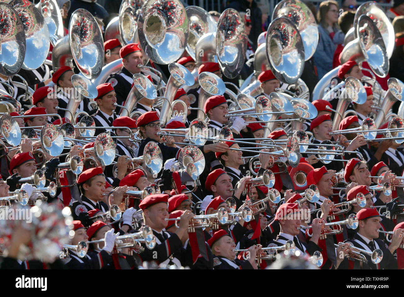 The Ohio State marching band plays during their game against Nebraska ...