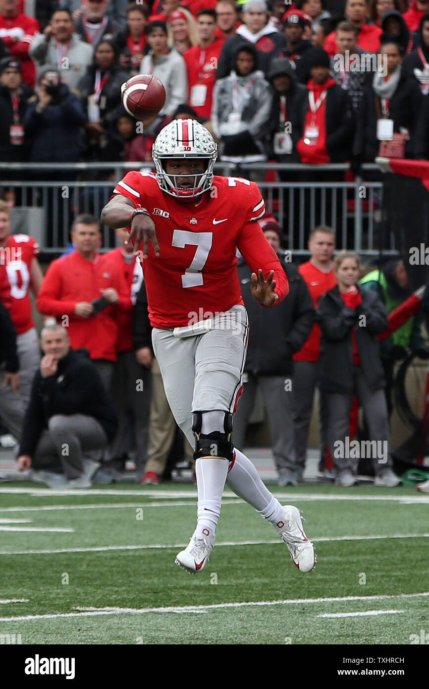 Ohio State's Dwayne Haskins throws a pass against Michigan November 24 ...