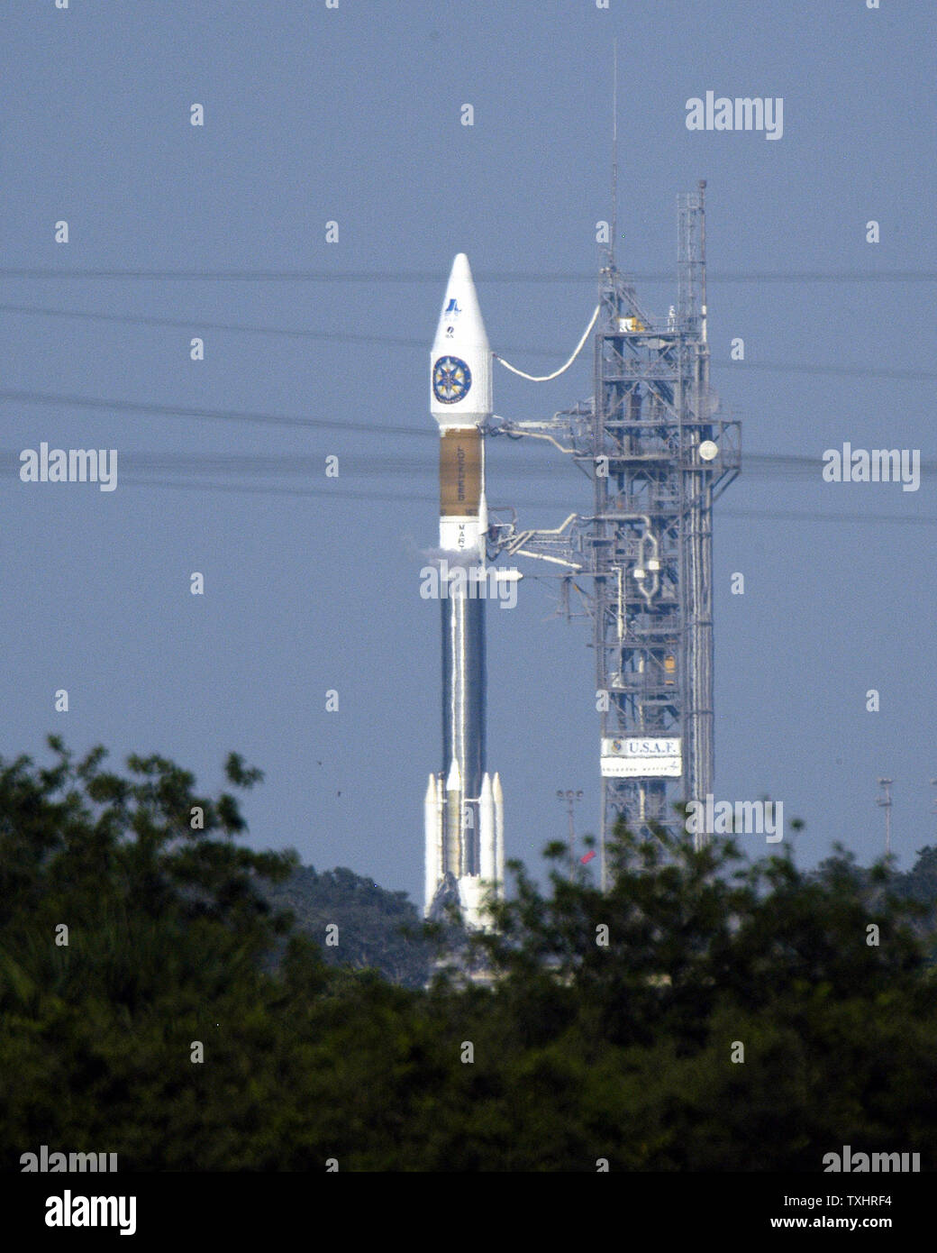 The final Atlas IIAS rocket stands poised for launch from Complex 36A ...
