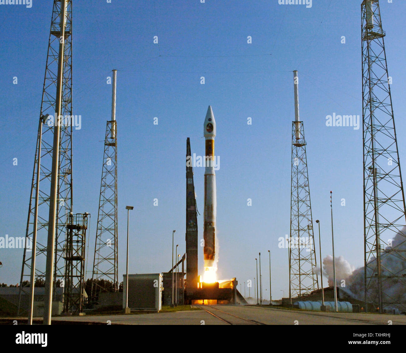 A Lockheed Martin Atlas V rocket launches from the Cape Canaveral Air ...