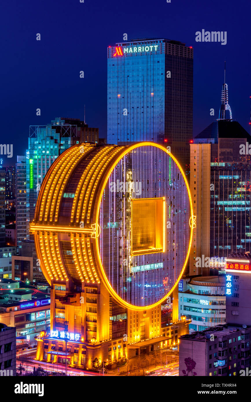 High rise building city appearance at night hi-res stock photography ...