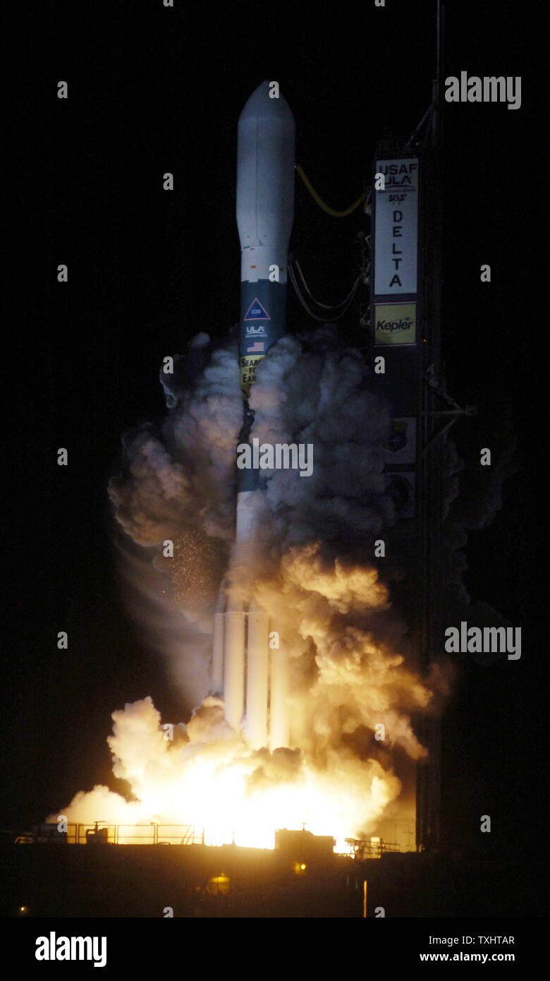 A Boeing Delta II rocket launches at 10::49 PM from complex 17B at the ...