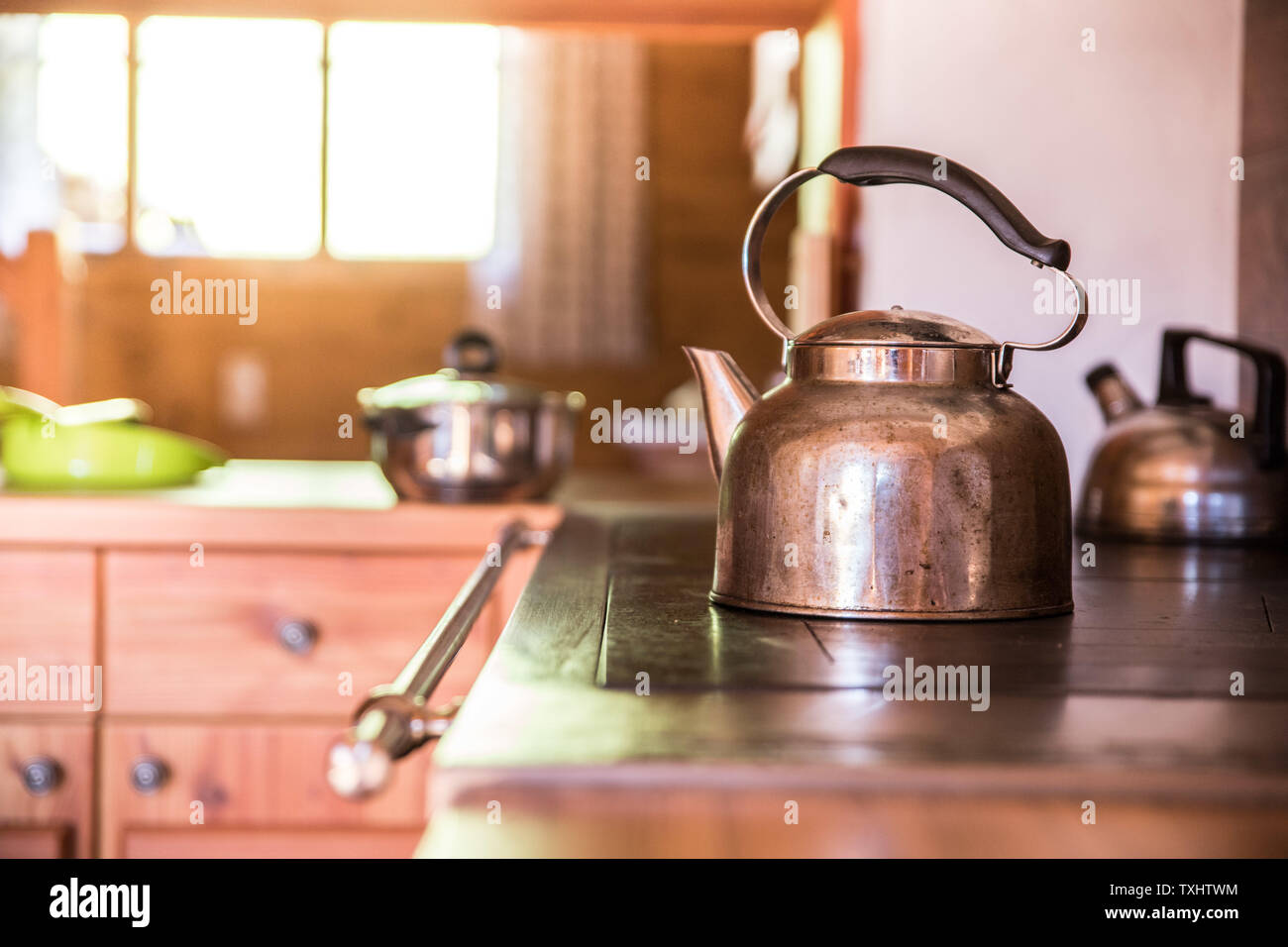 Inside of a rustic wooden hut or cabin, Austria Stock Photo - Alamy