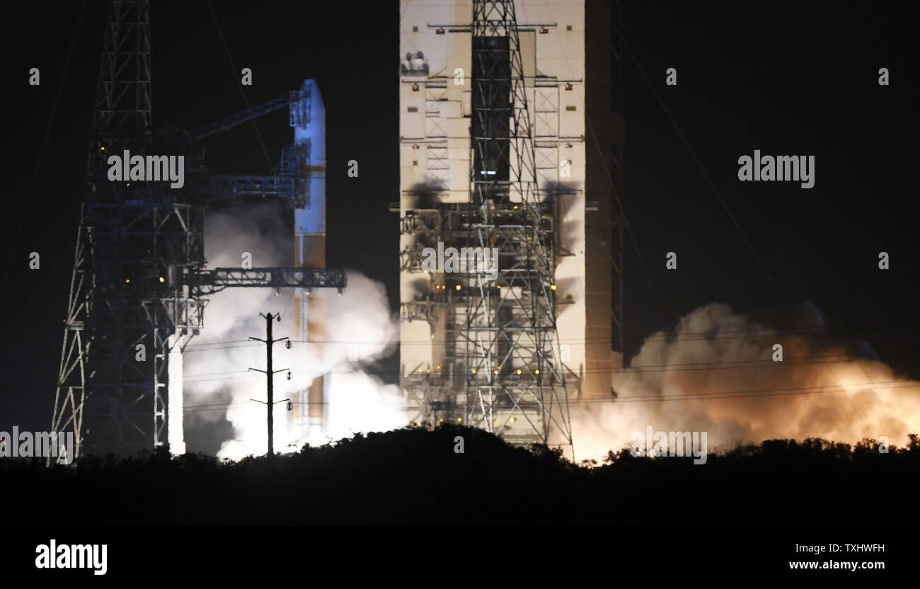 A United Launch Alliance Delta IV rocket lifts off at 6:56 PM from ...