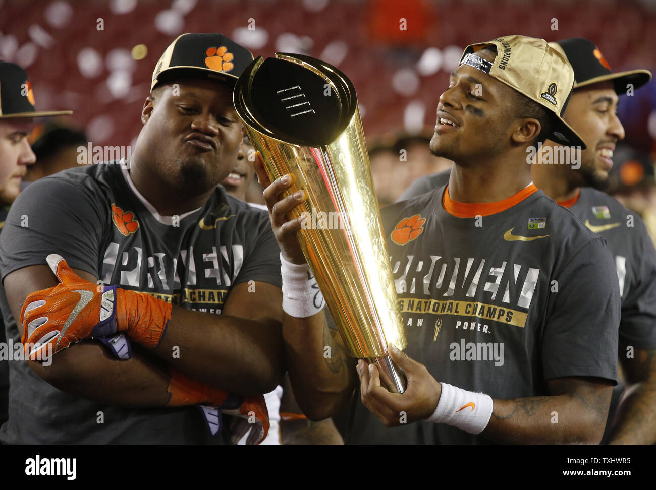 College football playoff national championship trophy hi-res stock ...