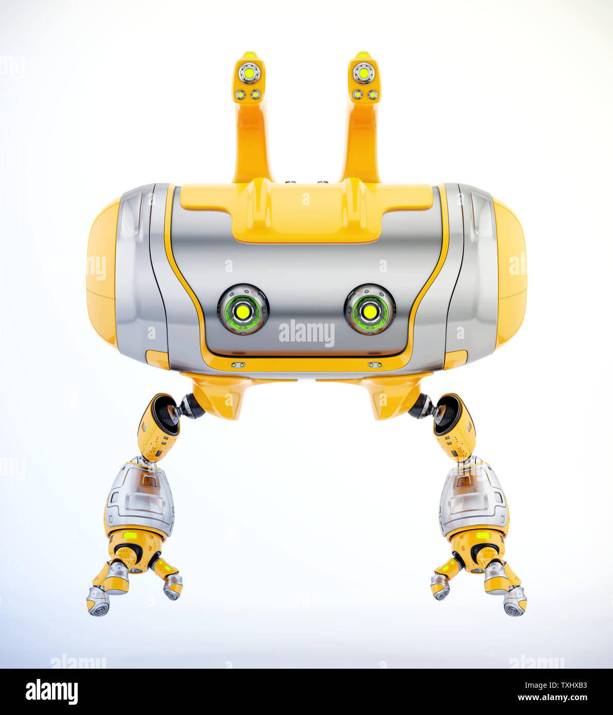 Aerial cute robotic character, 3d rendering Stock Photo - Alamy