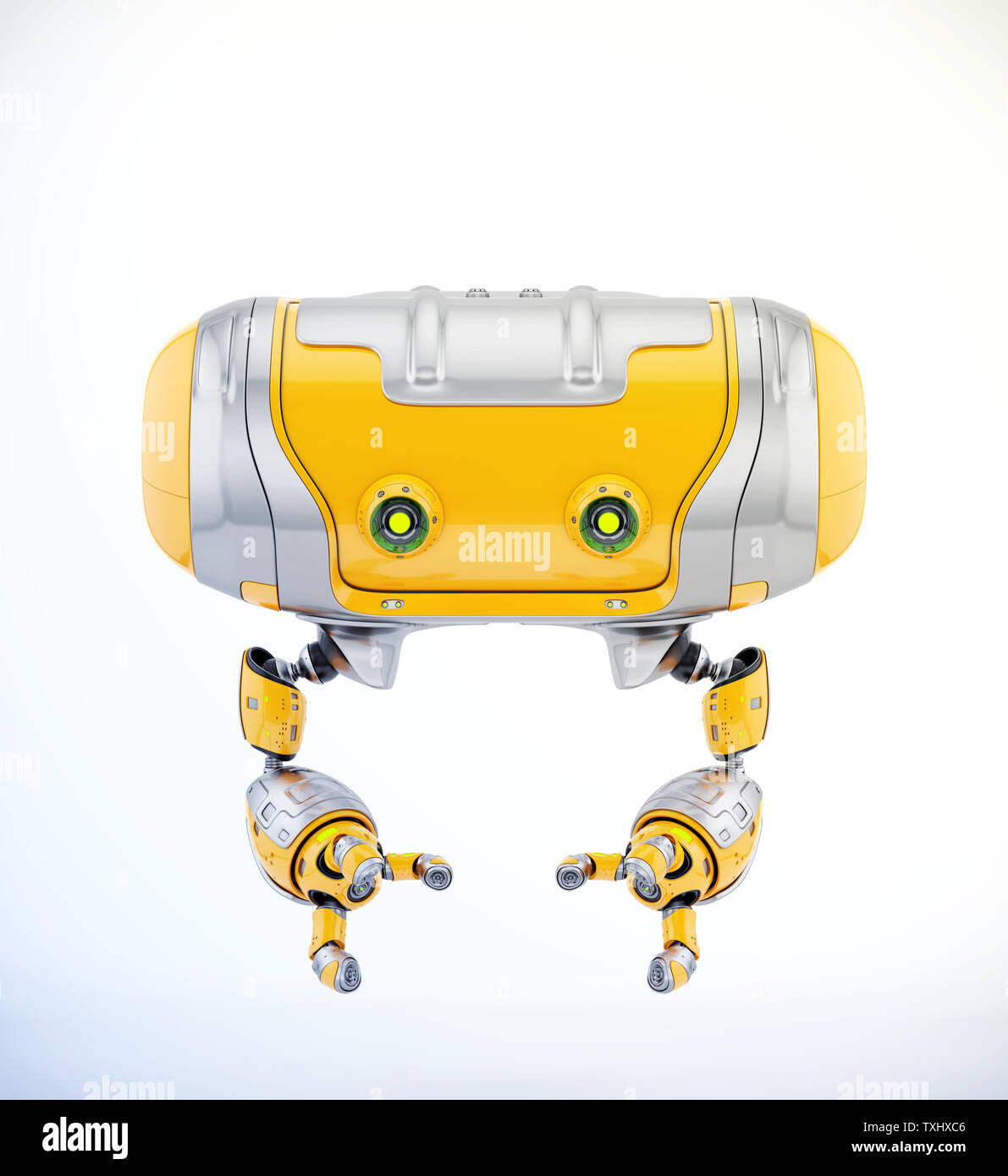 Aerial cute robotic character, 3d rendering Stock Photo - Alamy