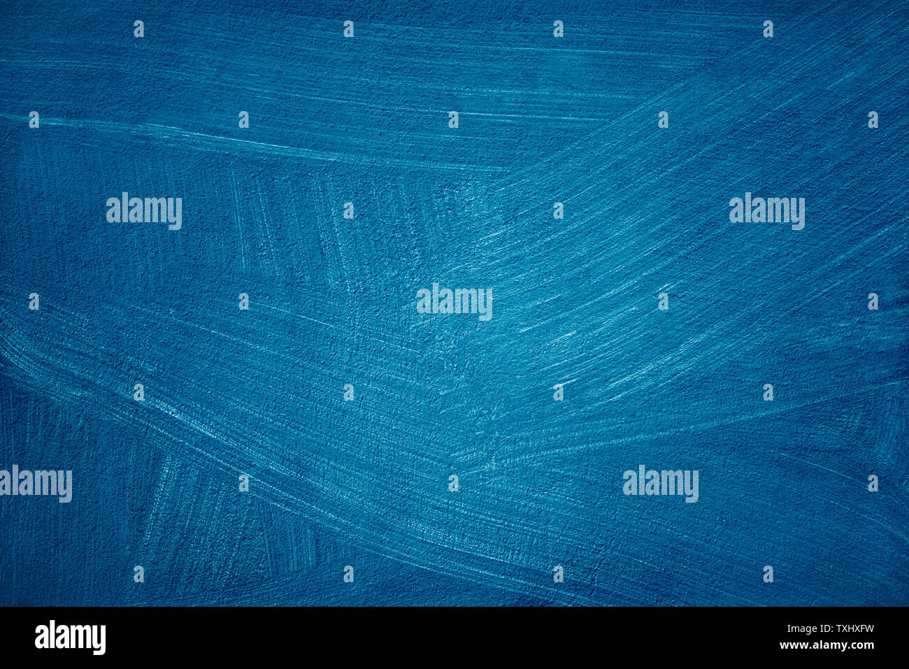 A blue colored old wall plaster texture with visible brush traces Stock ...