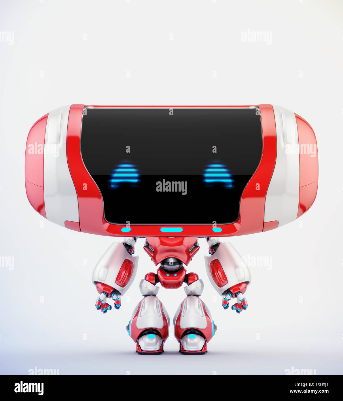 Robotic creature with wide digital head, 3d rendering Stock Photo - Alamy
