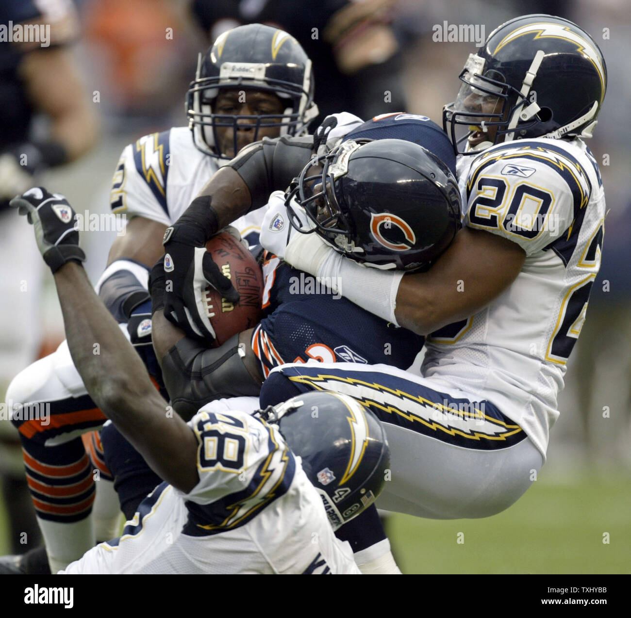 San Diego Chargers defenders Kwamie Lassiter (22), Jerry Wilson (20 ...