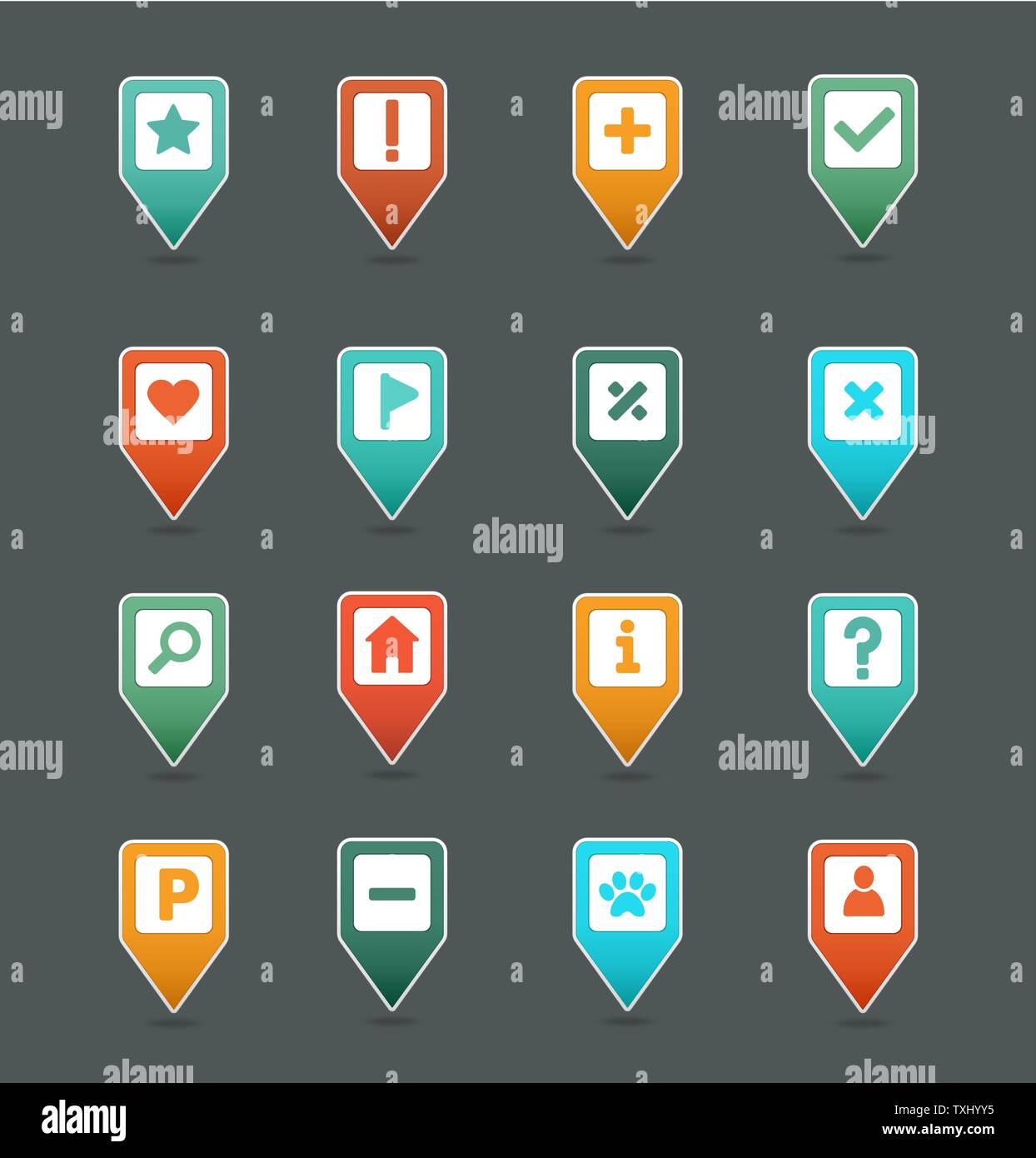 Pin map icon set. Map pointer. Map markers. Destination vector icon ...