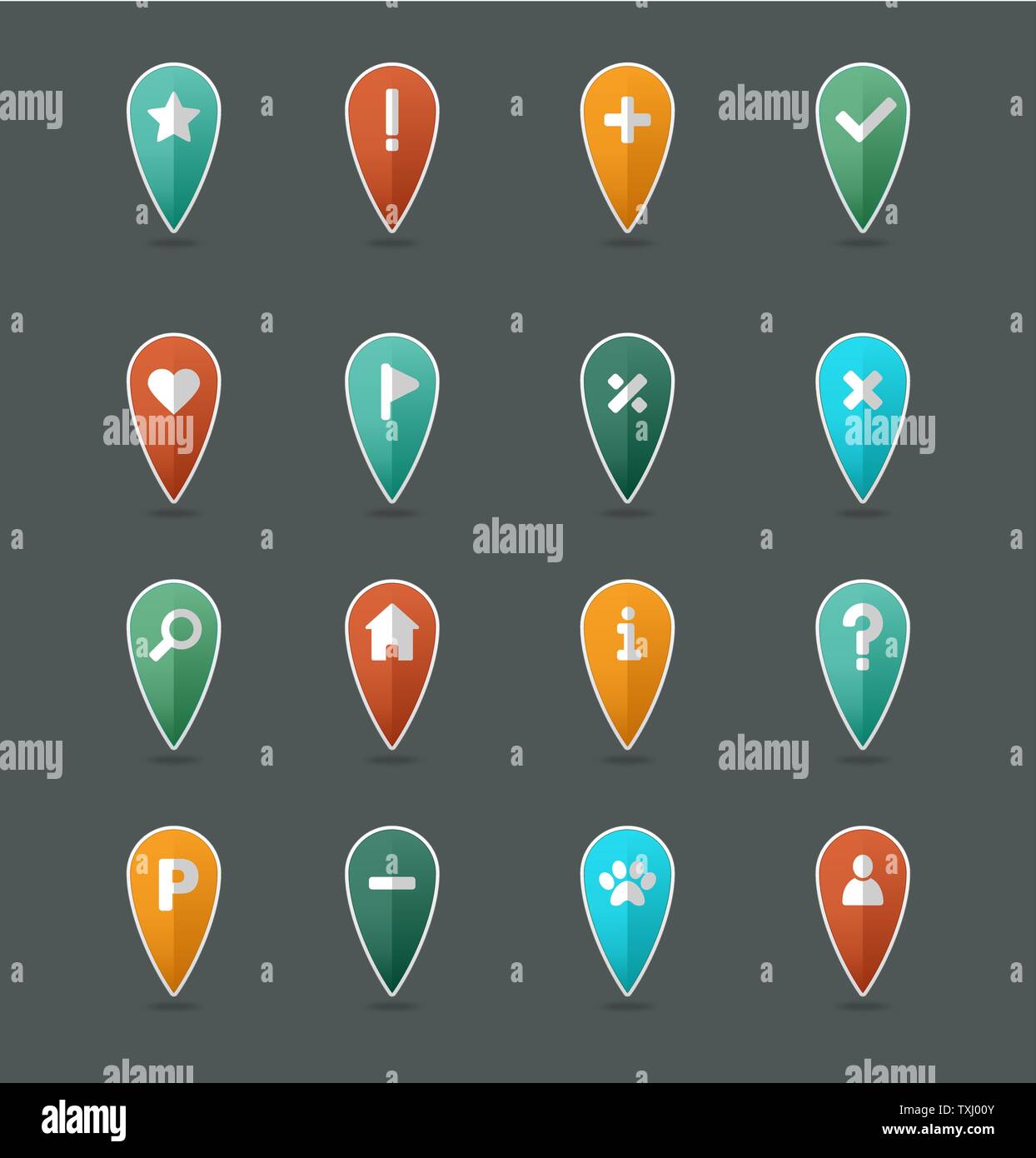 Pin map icon set. Map pointer. Map markers. Destination vector icon ...