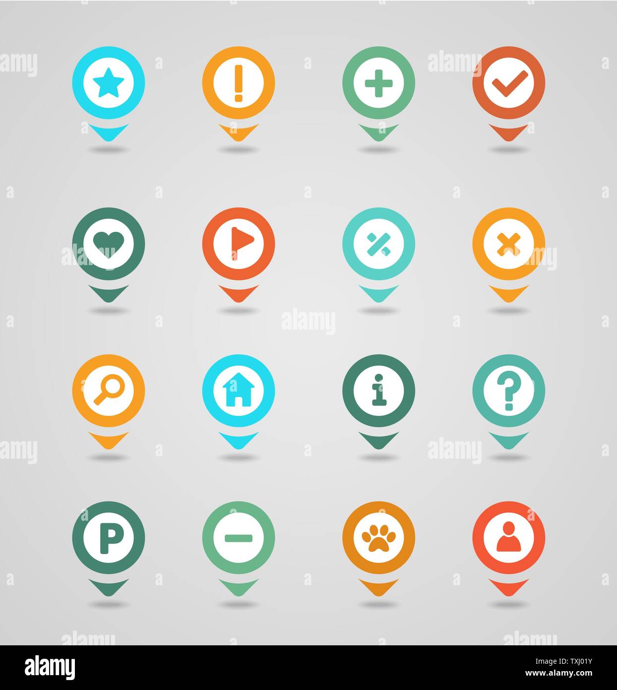 Pin map icon set. Map pointer. Map markers. Destination vector icon. GPS location symbol ...