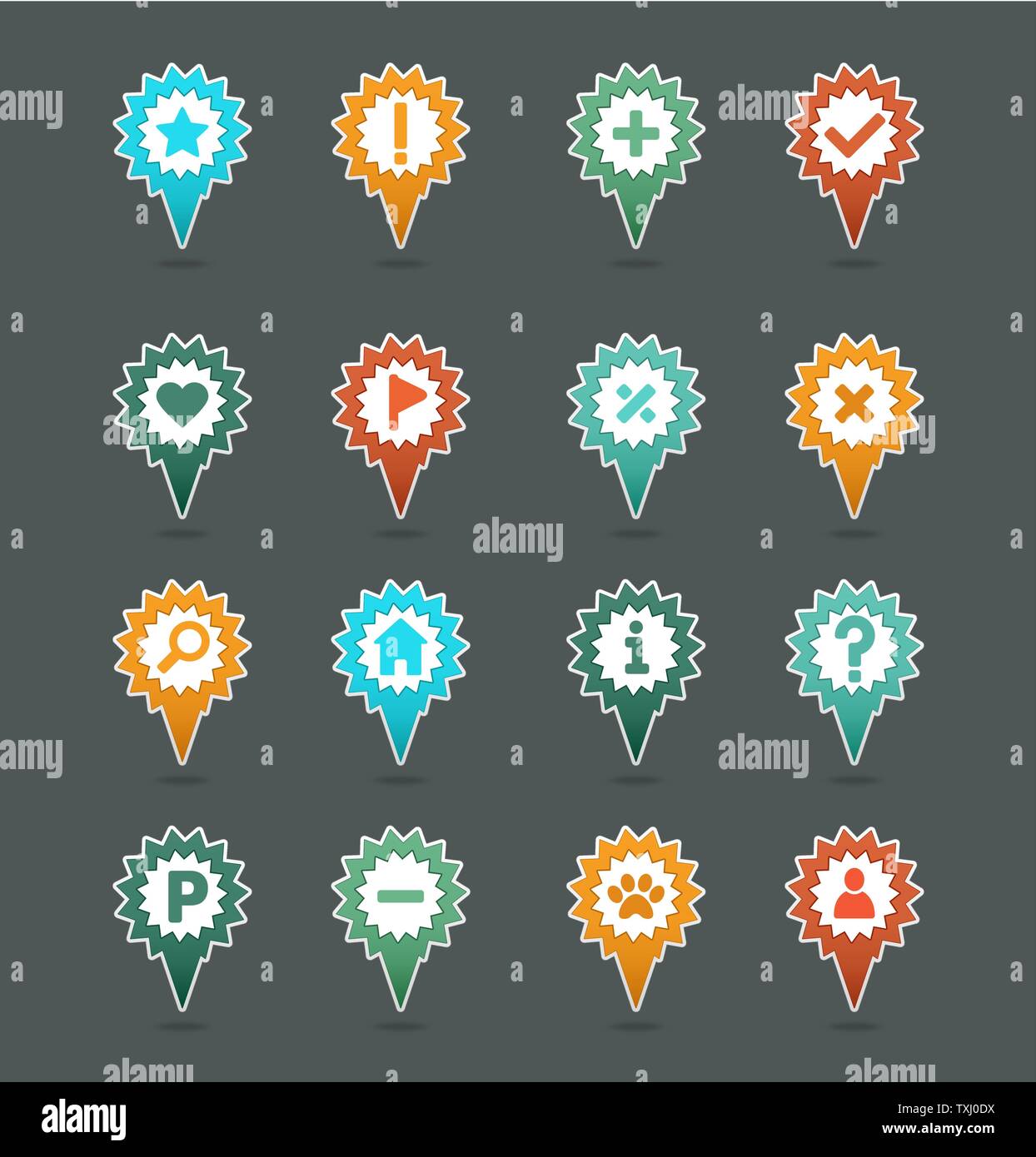 Pin map icon set. Map pointer. Map markers. Destination vector icon ...