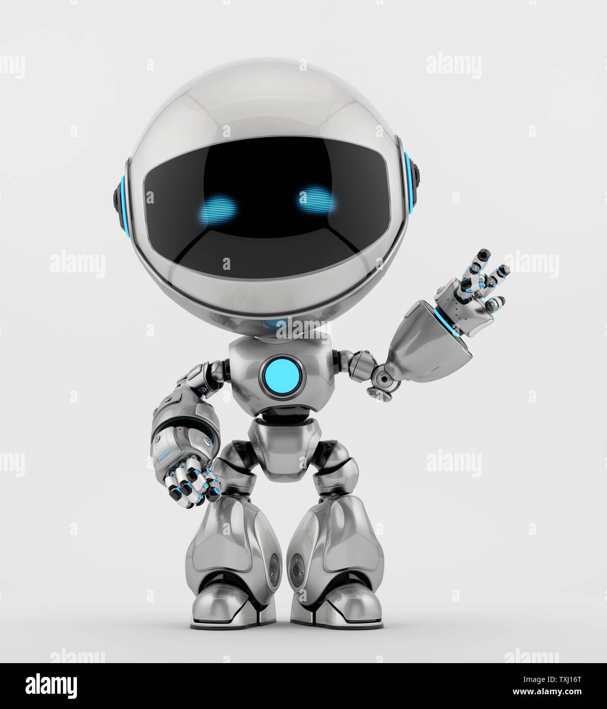 Smart robotic toy with circle head, 3d rendering Stock Photo - Alamy