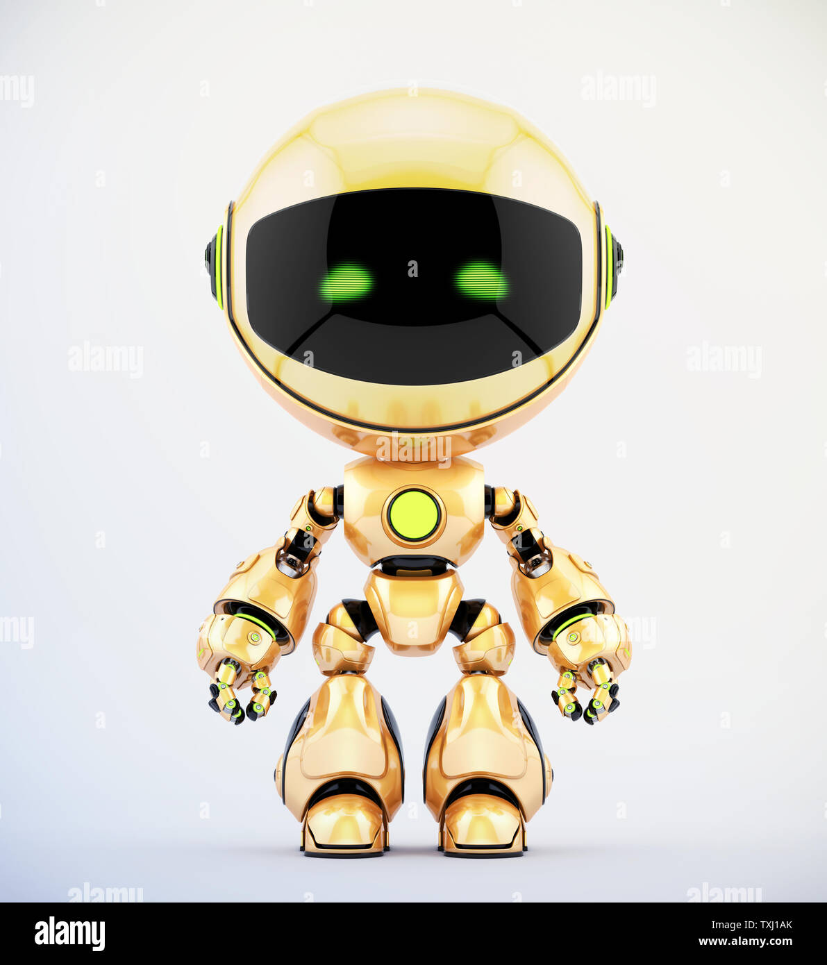 Smart robotic toy with circle head, 3d rendering Stock Photo - Alamy