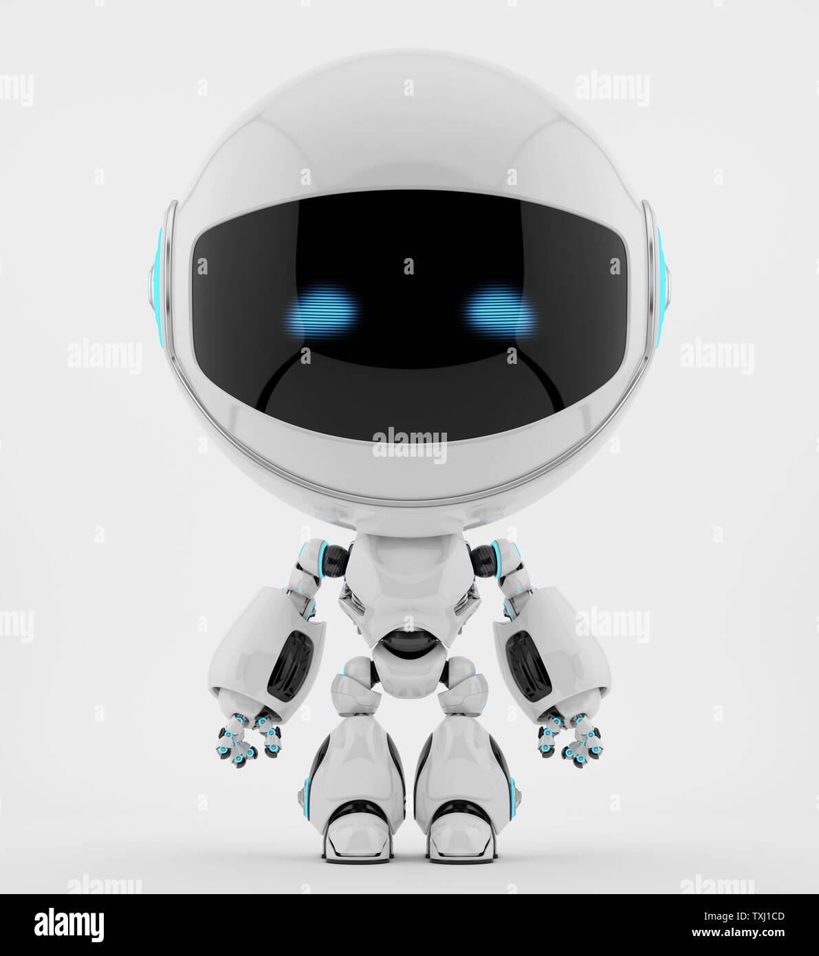 Smart robotic toy with circle head, 3d rendering Stock Photo - Alamy