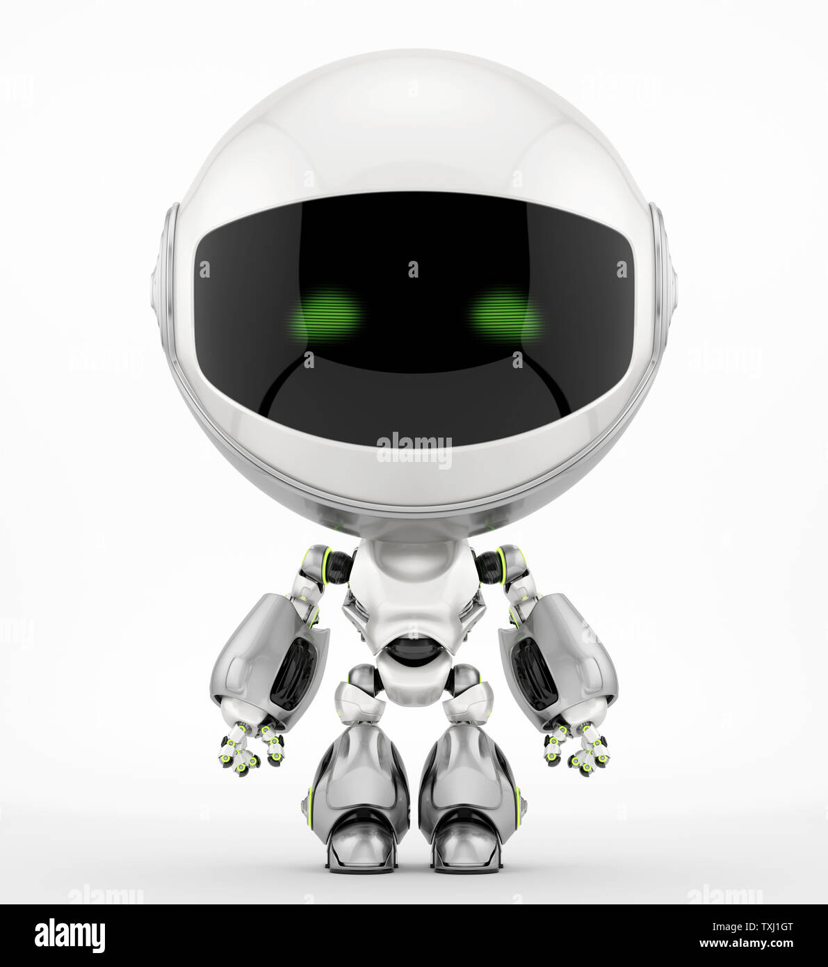 Smart robotic toy with circle head, 3d rendering Stock Photo - Alamy