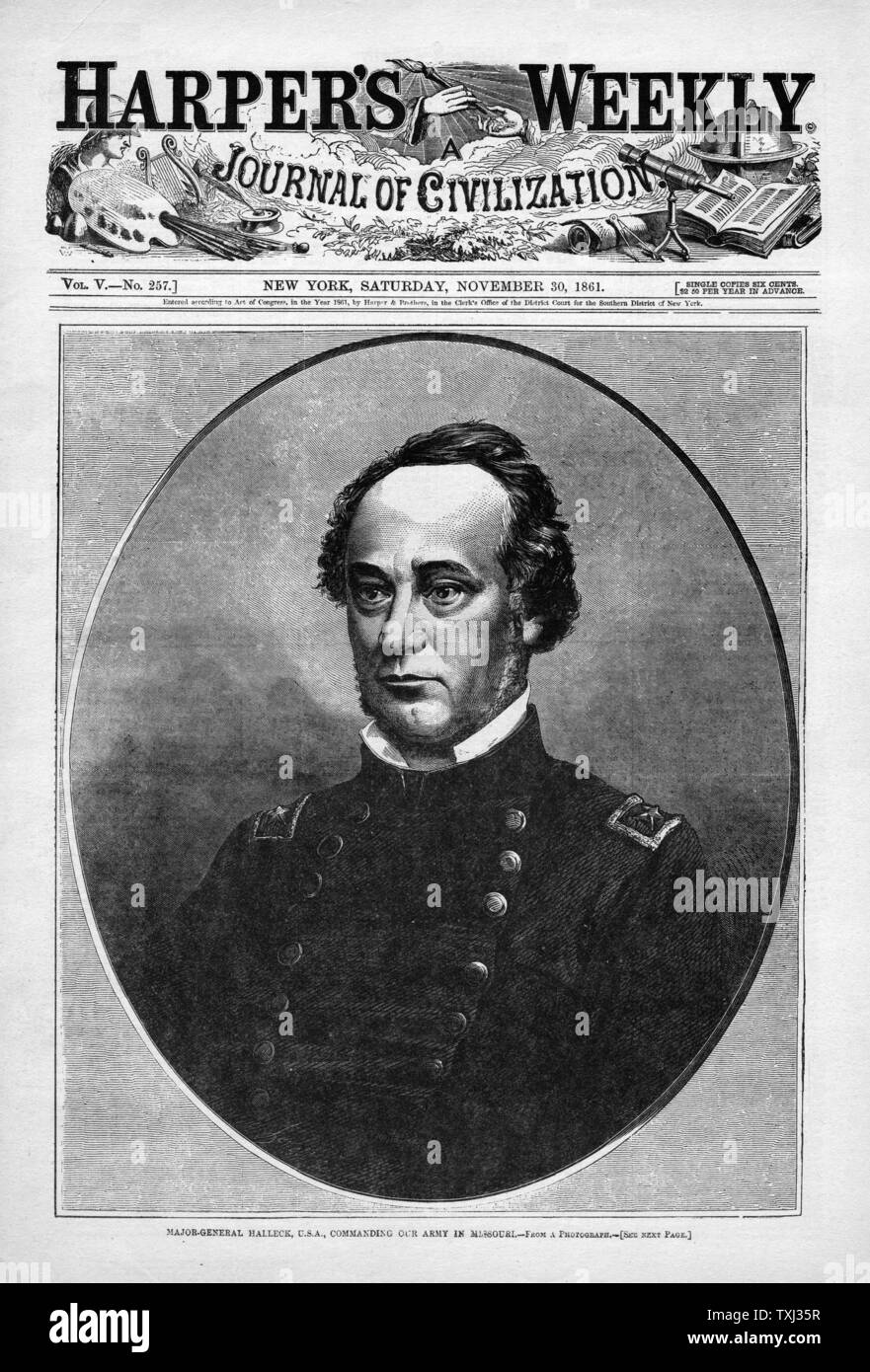 1861 Harper's Weekly front page American Civil War Major General ...