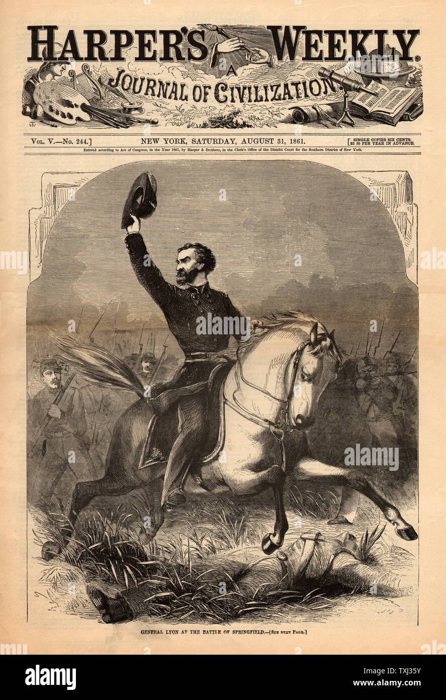 American civil war newspaper headline hi-res stock photography and ...
