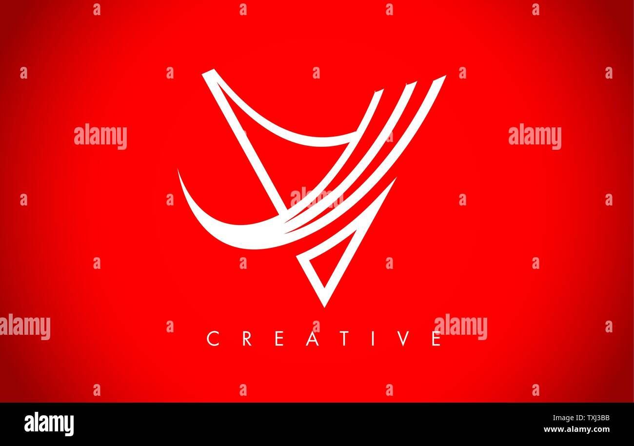V Letter Design Logo. Letter V Icon Logo with Modern Swoosh vector ...
