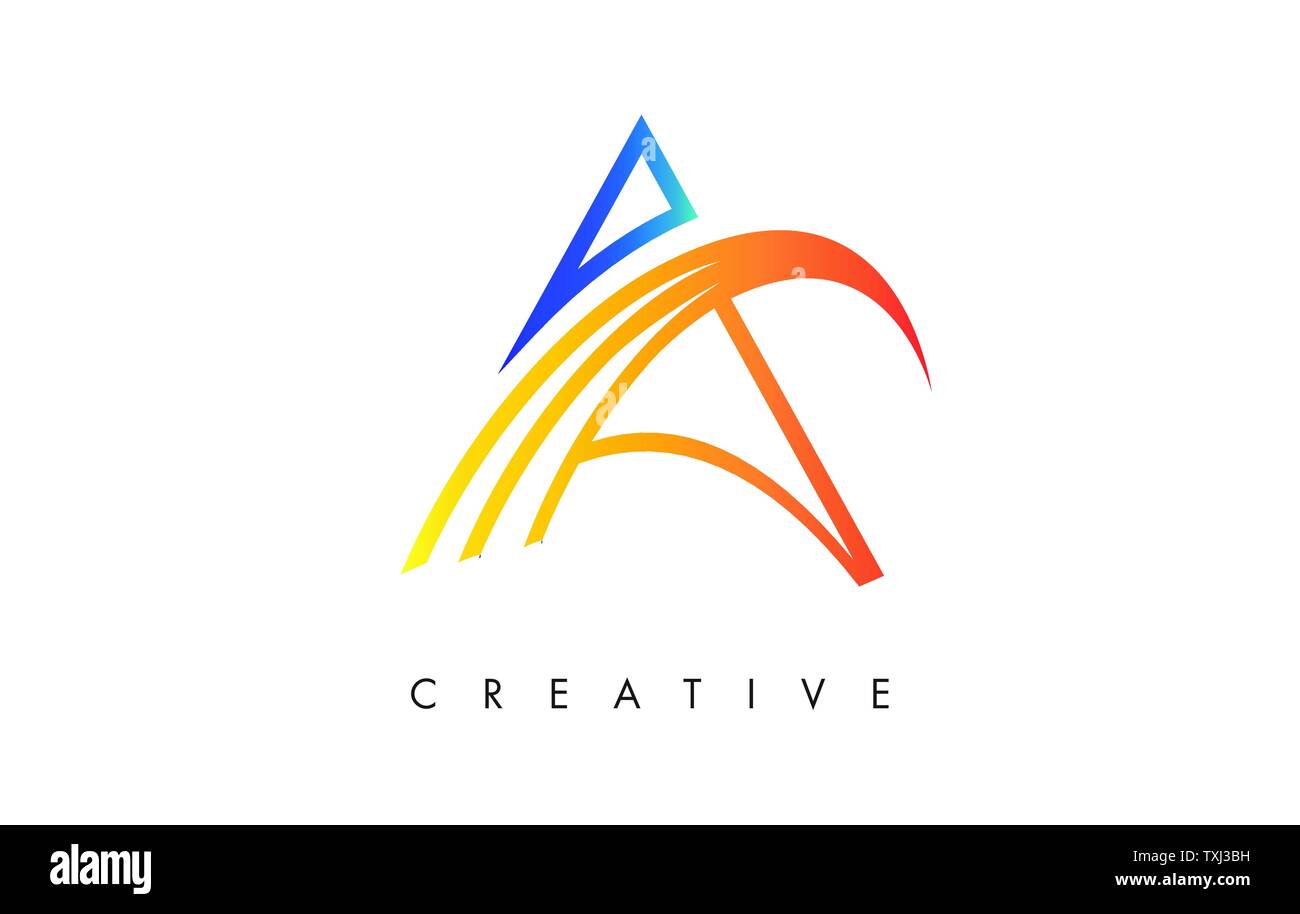 A Letter Design Logo. Letter A Icon Logo with Modern Swoosh vector ...