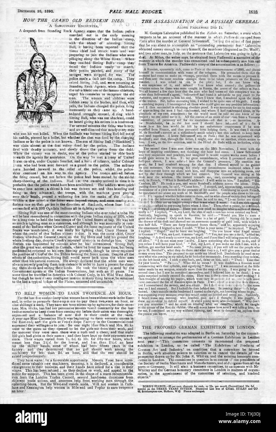 Sitting bull death Black and White Stock Photos & Images - Alamy