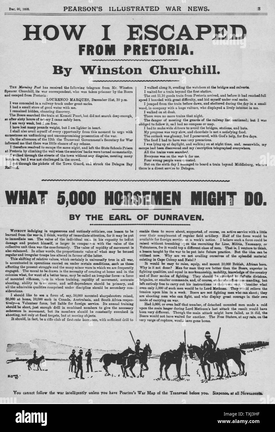 1899 Pearson's Illustrated War News front page Winston Churchill ...