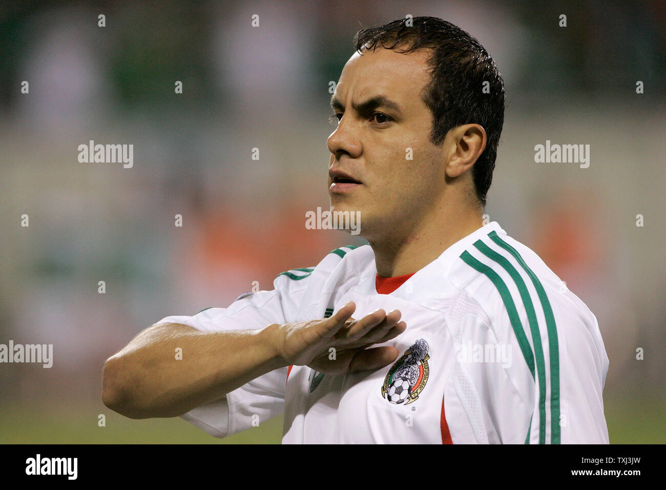 Mexico's Cuauhtemoc Blanco stands on the field during the Mexican ...