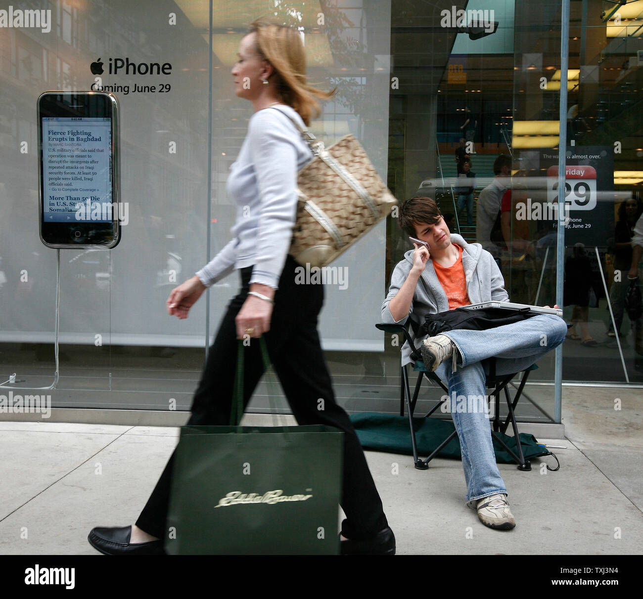 Tyler Tessmann, 19,(R) is the first in line awaiting the release of ...