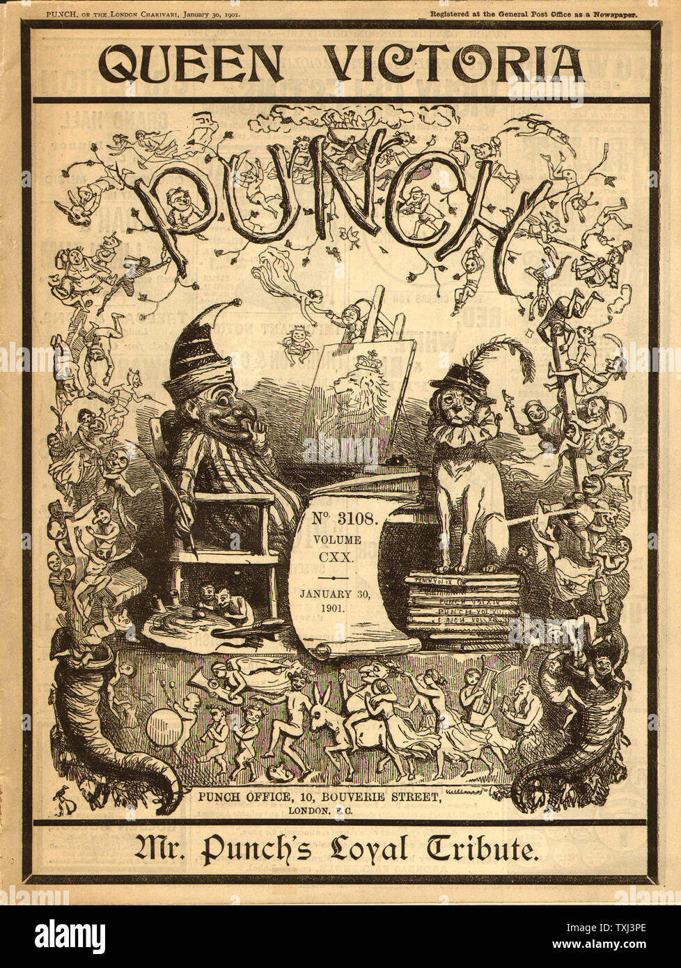 1901 Punch magazine memorial edition front page reporting Queen ...