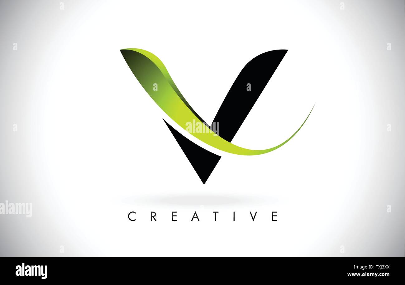 V Letter Design Logo. Letter V Icon Logo with Modern Swoosh vector ...