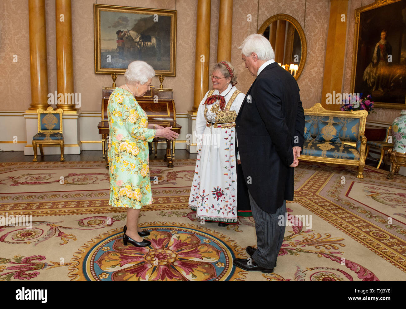 Queen Elizabeth II meets Ambassador of Norway Wegger Strommen and Dr ...